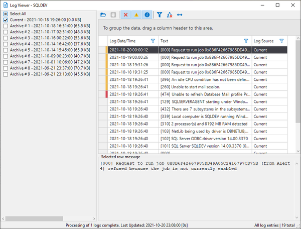 Sql Agent Insightsdocumentationlog Viewer Overview Sql Agent Insights Wiki